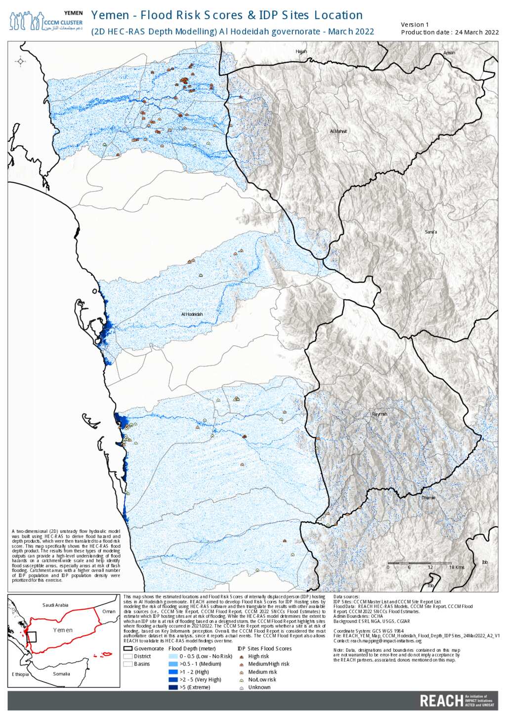 Document - REACH - CCCM Cluster Yemen - Hodeidah - Flood Risk Scores ...