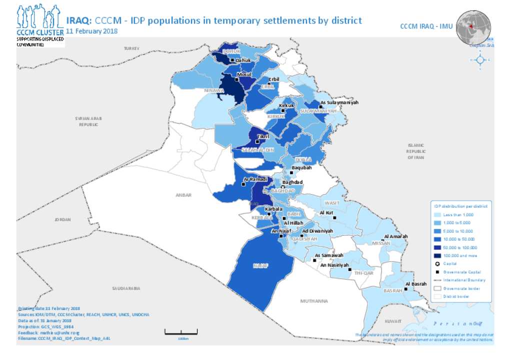Document - Iraq: CCCM - IDP populations in temporary settlements by ...