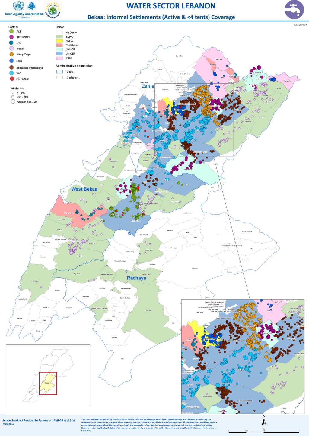 Document - Bekaa WATER Sector Lebanon Informal Settlement Coverage Map