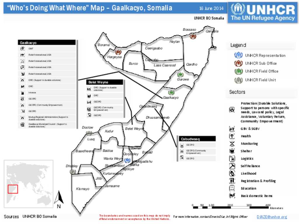 Document - 3Ws Map - Somalia - Gaalkacyo