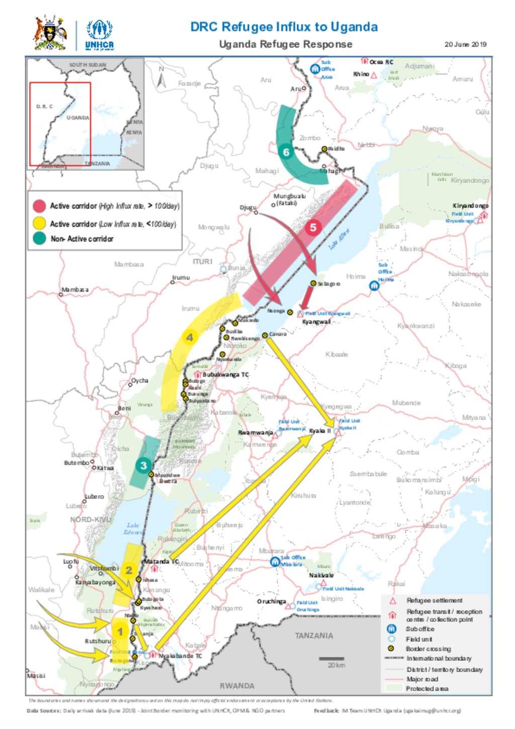 Document - DRC Refugee Influx to Uganda as of 20 June 2019