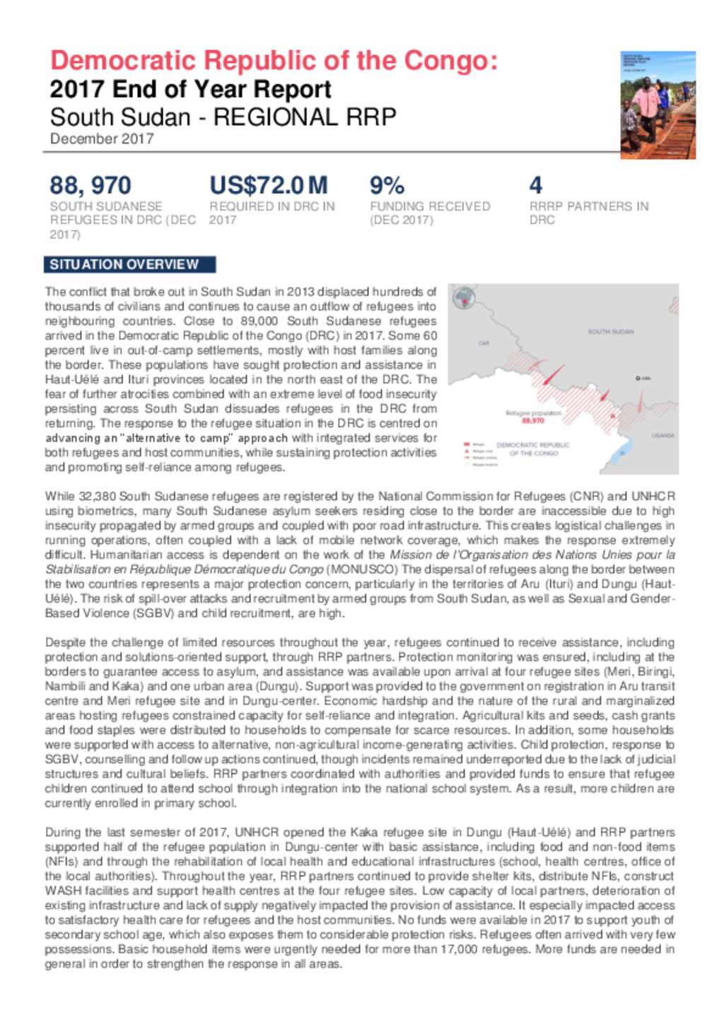 Document - South Sudan RRP – DRC 2017 End Year Report