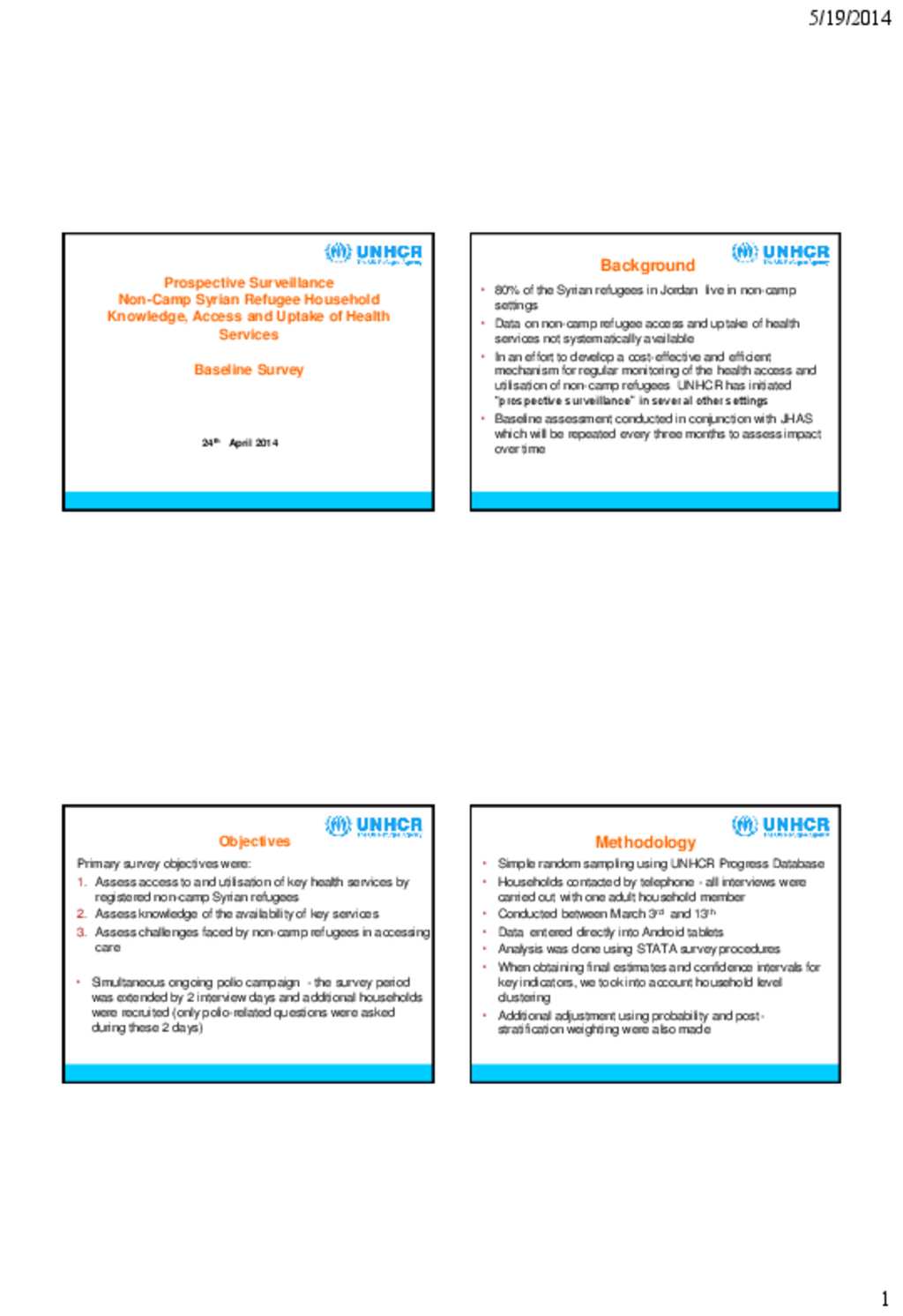 Document - Prospective Surveillance: Non-Camp Syrian Refugee Household ...