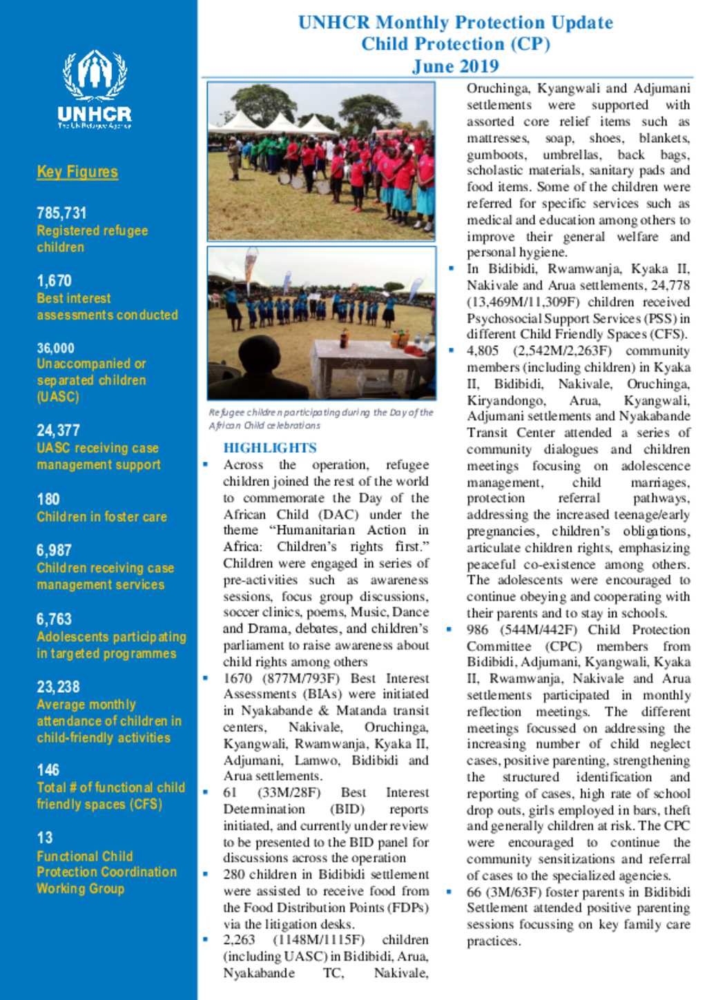 Document - UNHCR Child Protection Thematic Report June 2019