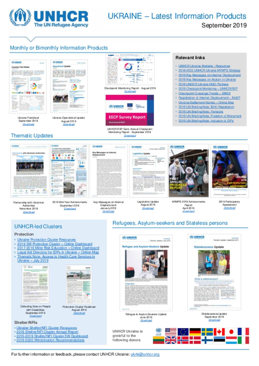 Document - Ukraine - Latest Information Products - September 2019