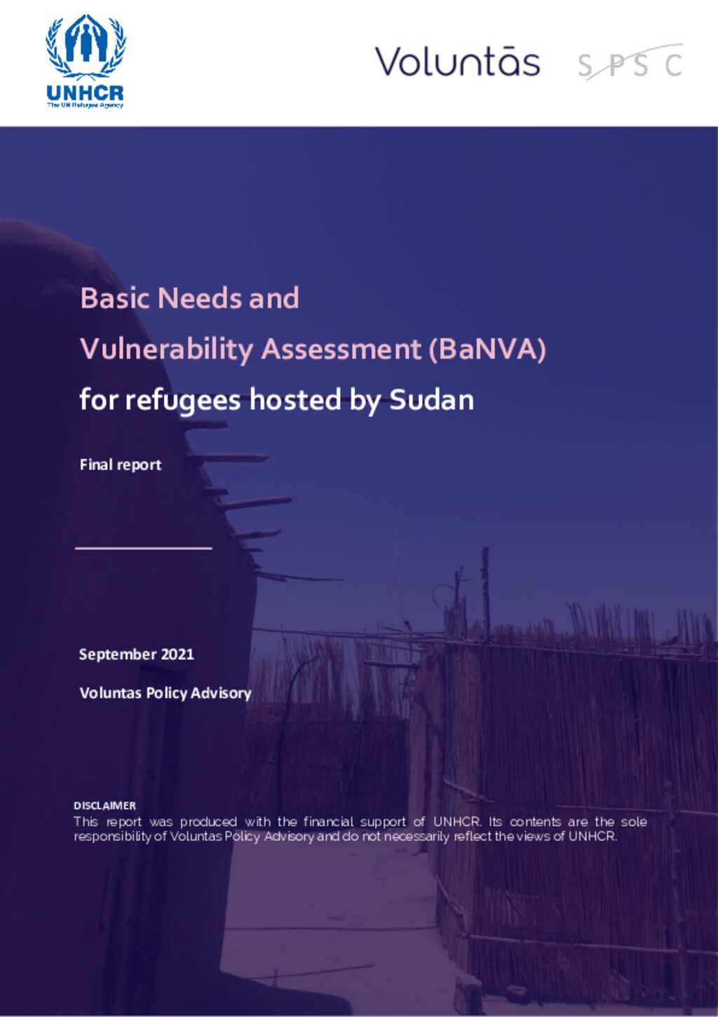 Document - UNHCR - Voluntas, BaNVA (Basic Needs and Vulnerability ...