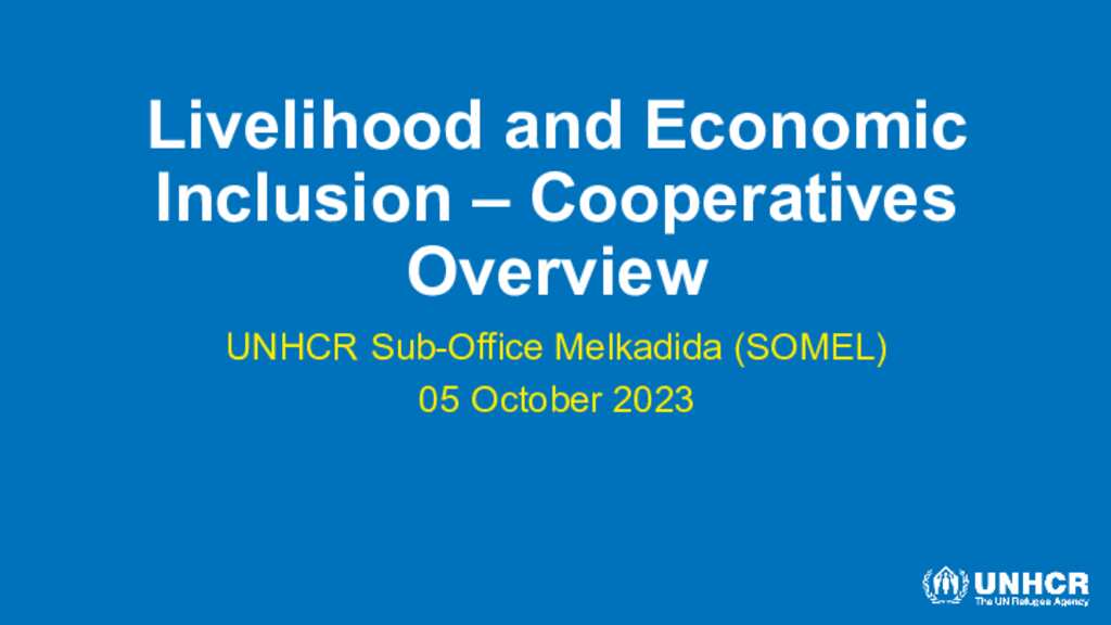 Document - Presentation - UNHCR : Impact evaluation of cooperatives in ...