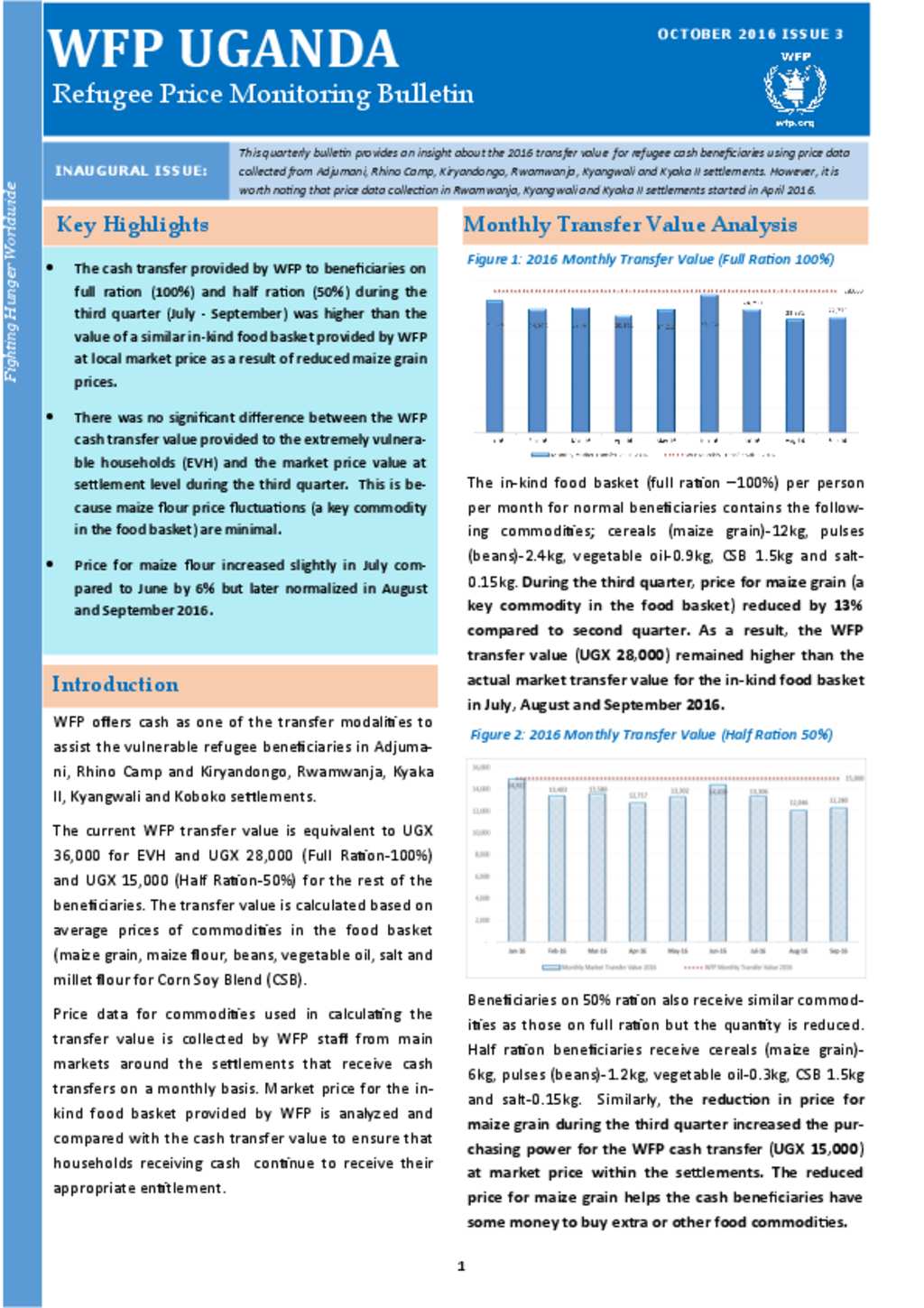 Document - Refugee price monitor Bulletin - Issue 3 - Uganda - October 2016