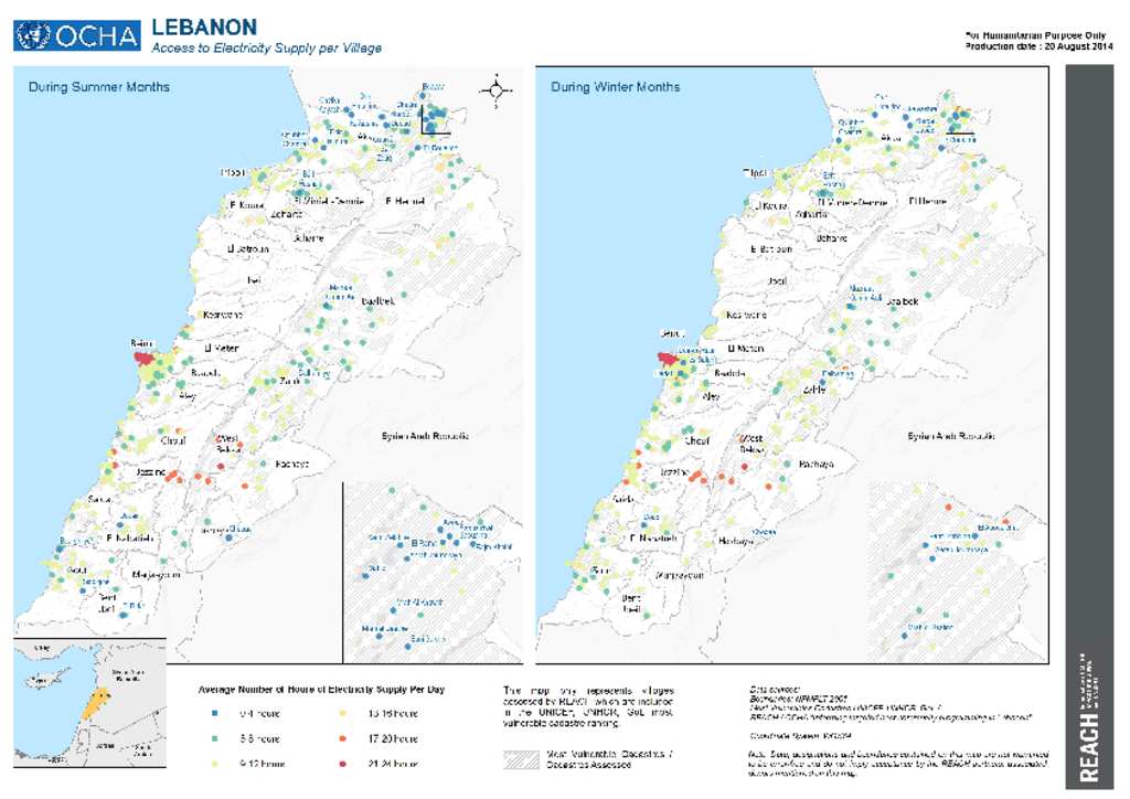 Document - REACH / OCHA - Lebanon - Access to Electricity Supply per ...