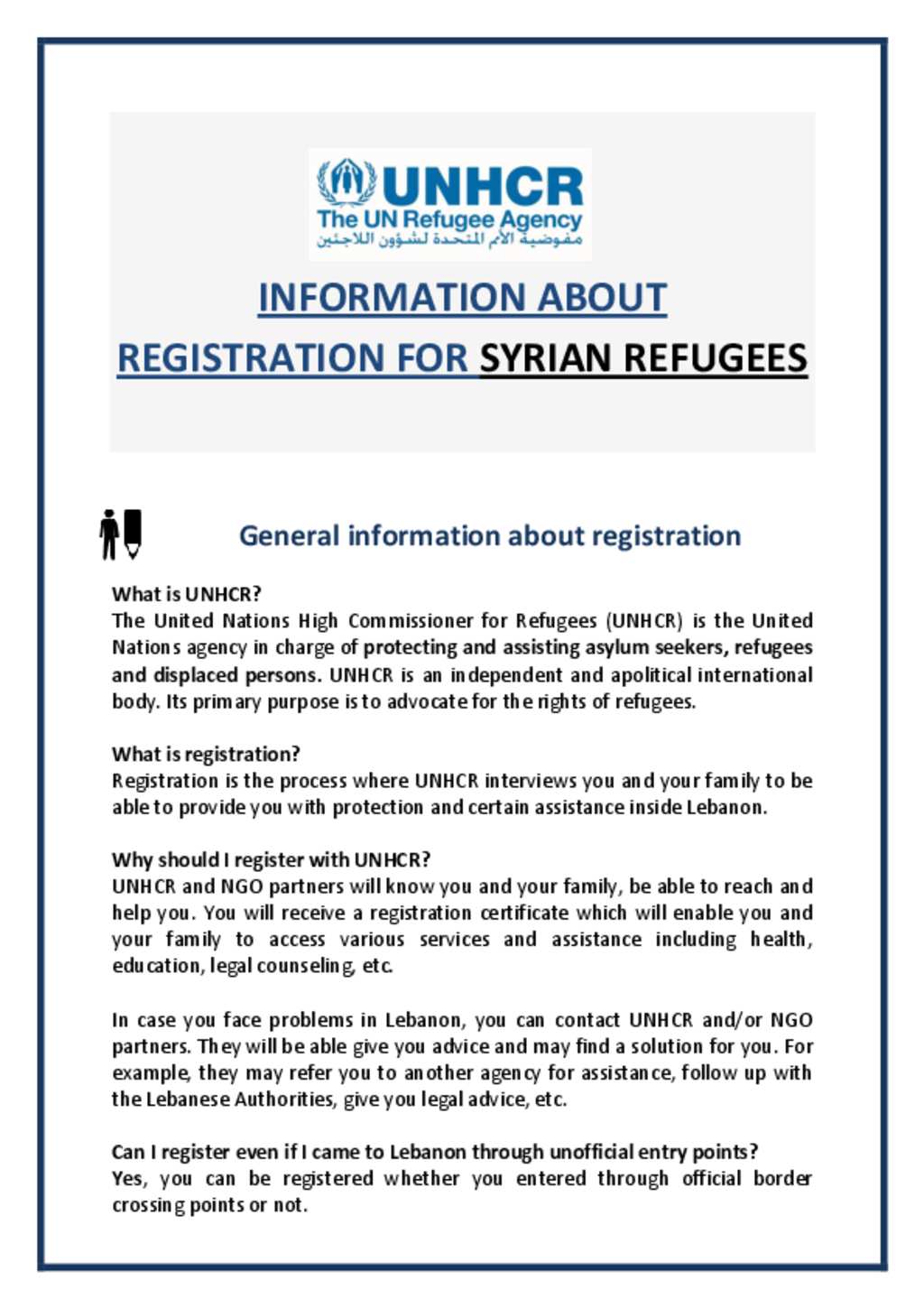 Document - UNHCR - Protection - Lebanon - Registration leaflet english ...