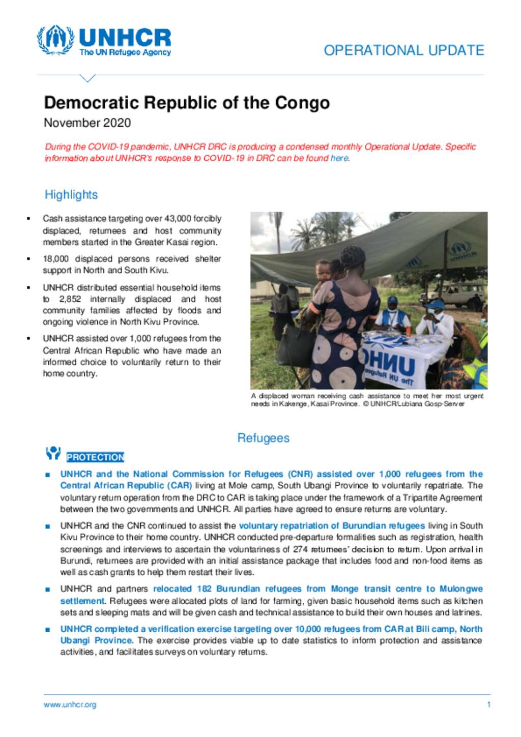Document - DRC - Operational Update - 30 November 2020