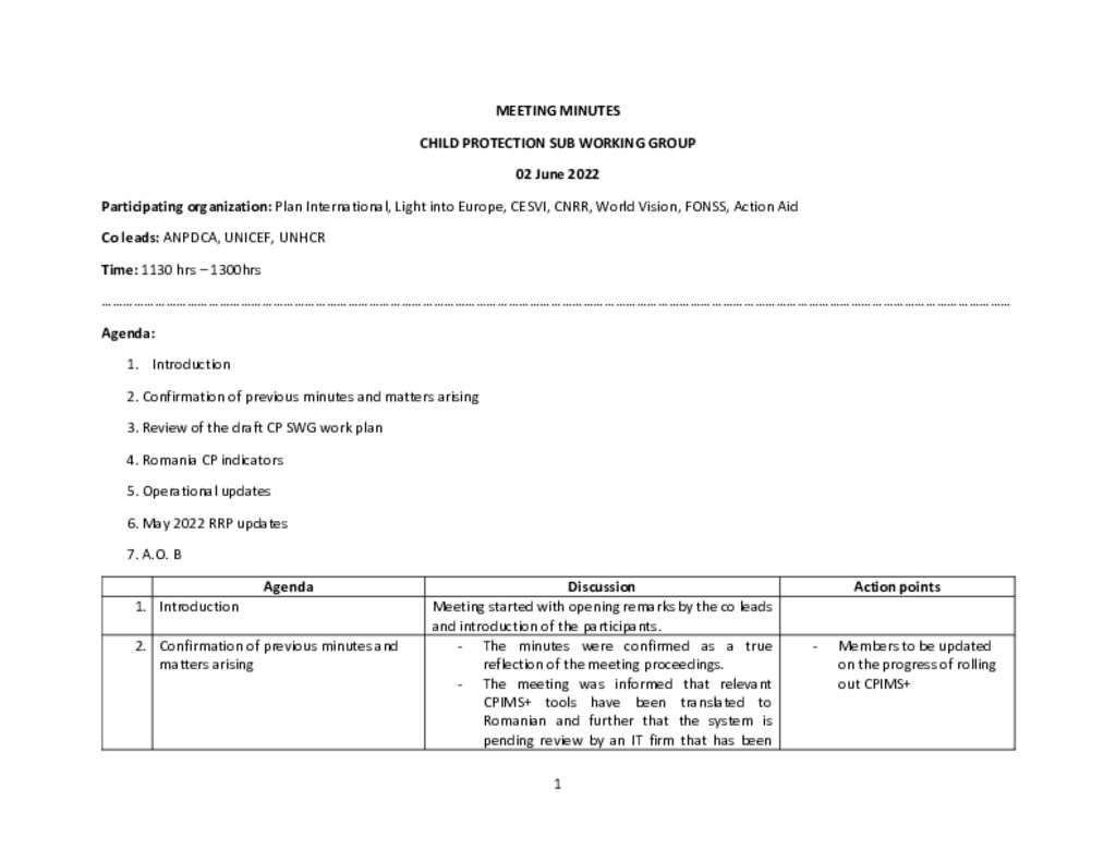 Document Romania CP SWG MoM 2022 06 02