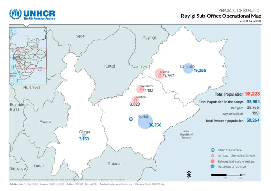 Document - Ruyigi Sub-Office Operational Map - 31 August 2023