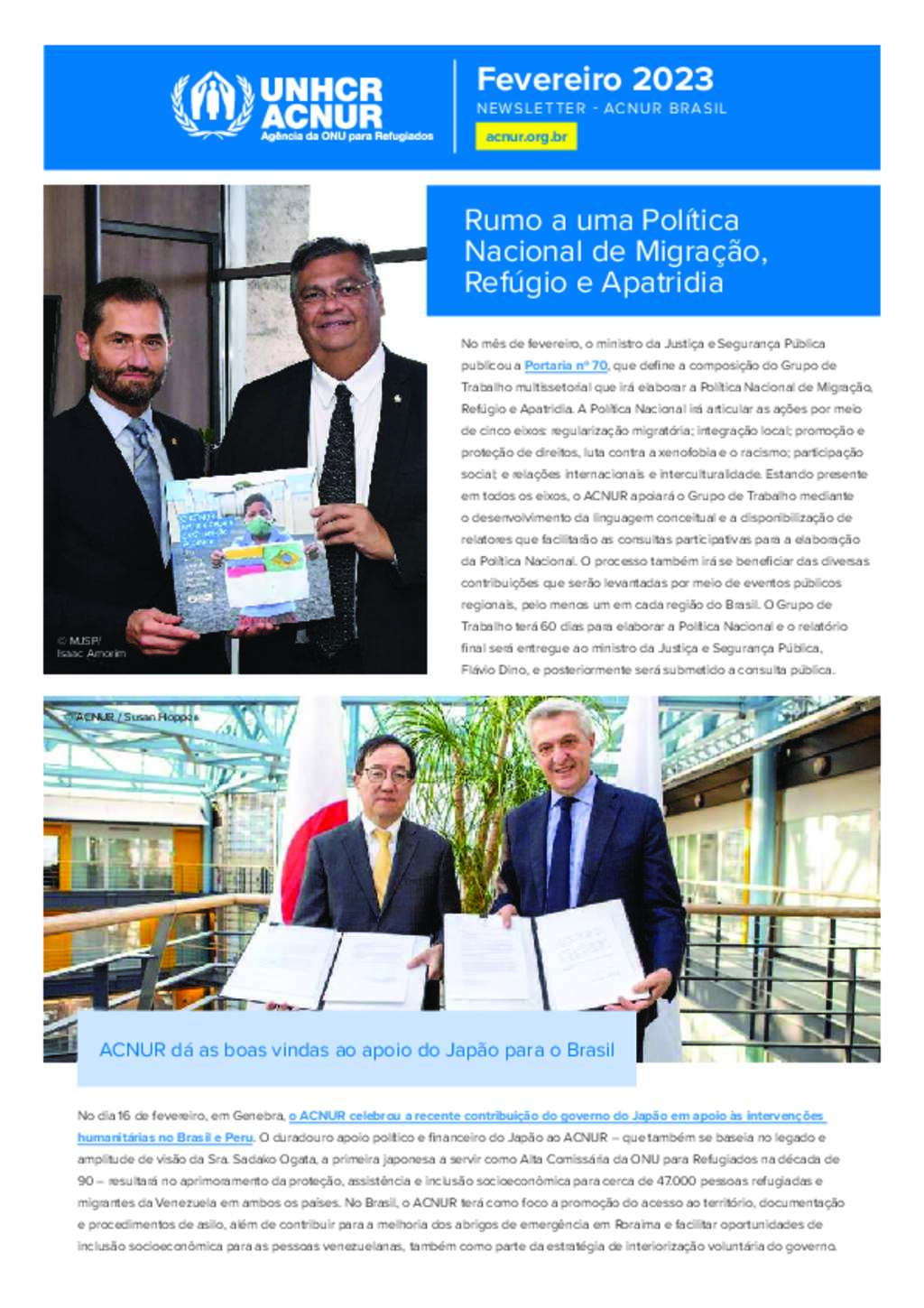 Document - UNHCR Brazil - February Newsletter [PT]