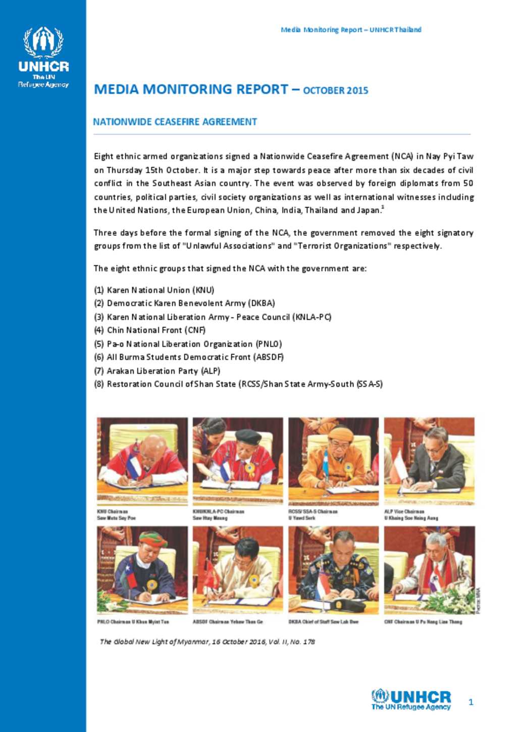 Document - Media Report - Nationwide Ceasefire Agreement