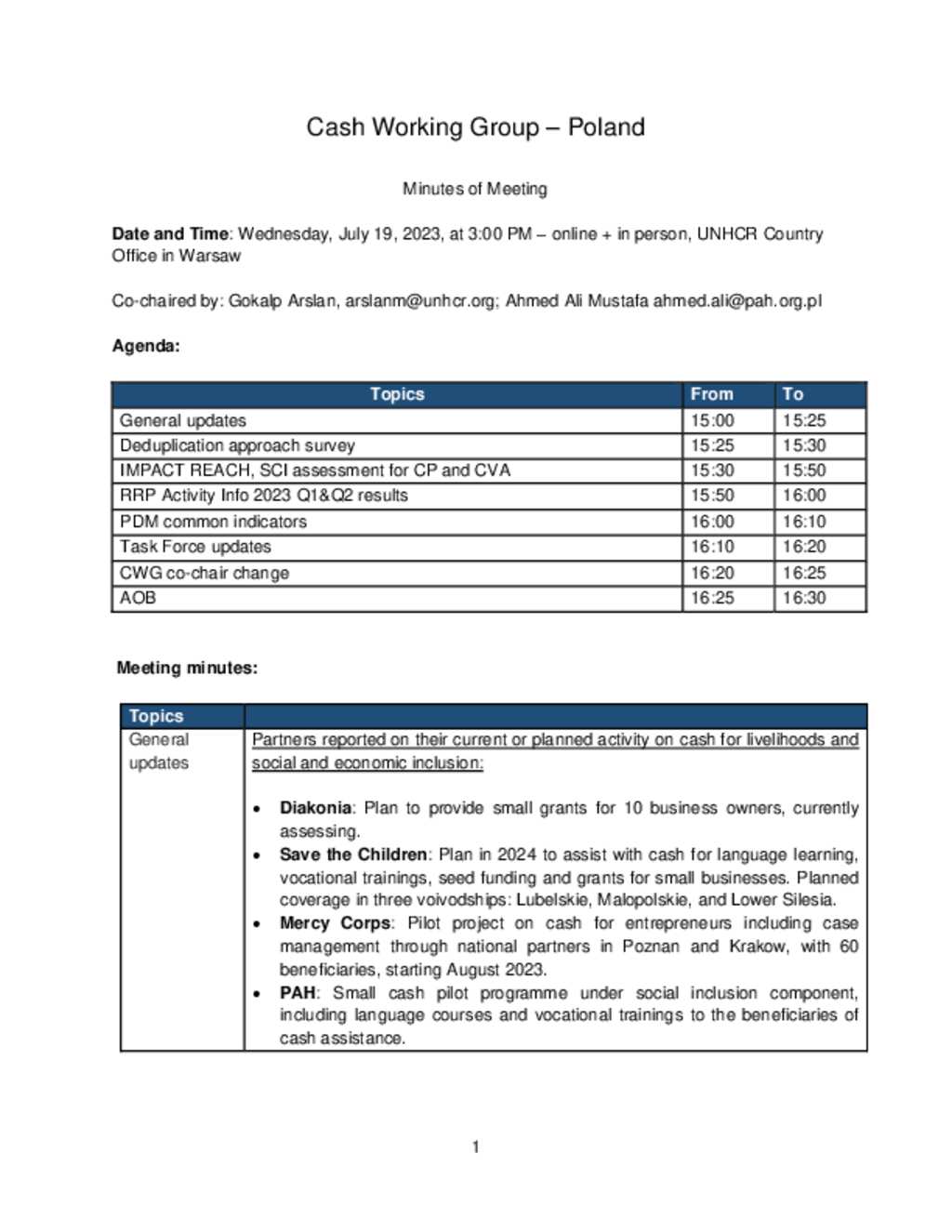 Document - Poland: CWG Meeting Minutes - 19 July 2023
