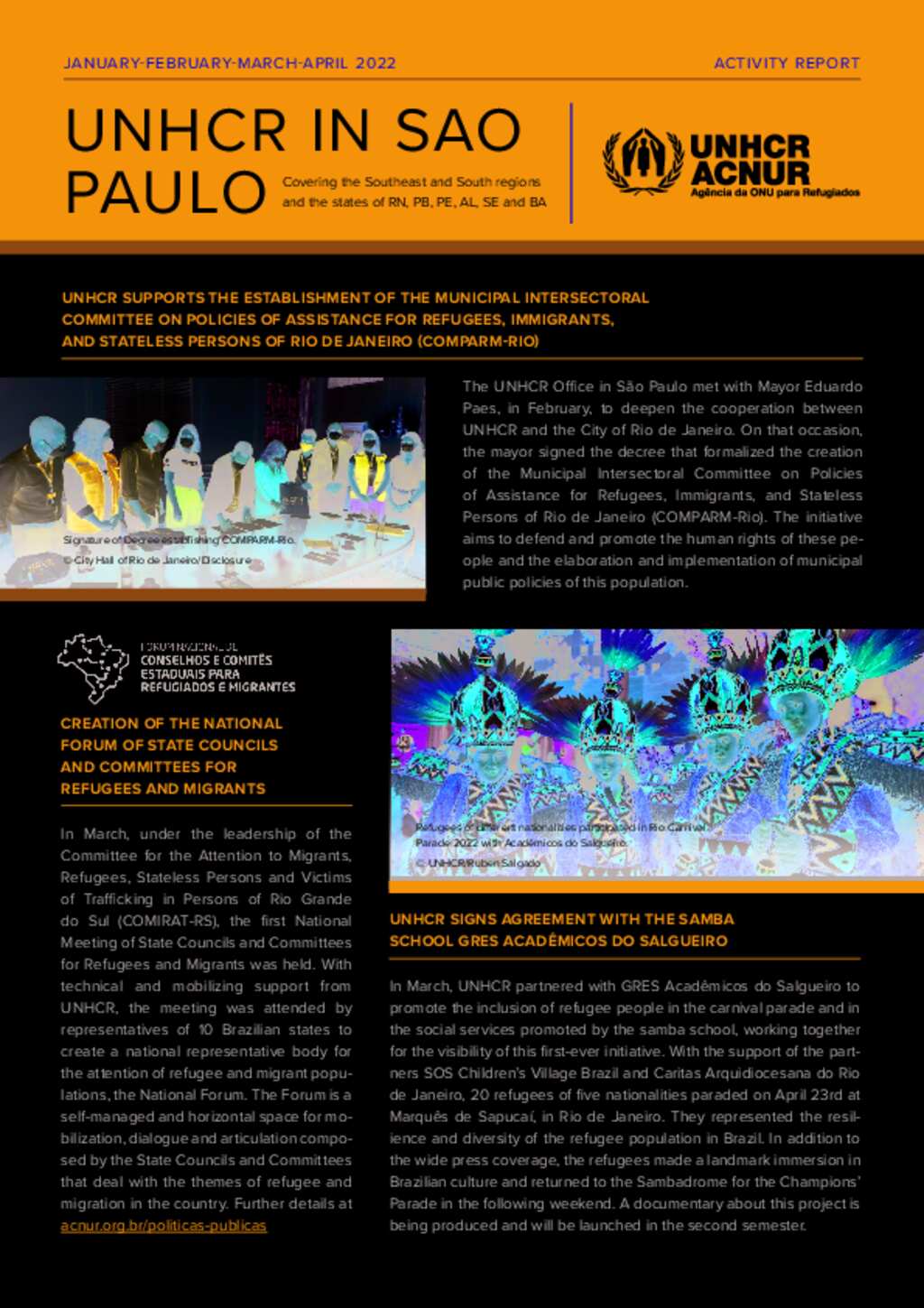 Document - UNHCR Brazil – Activity Report Sao Paulo, Jan-Apr 2022 [EN]