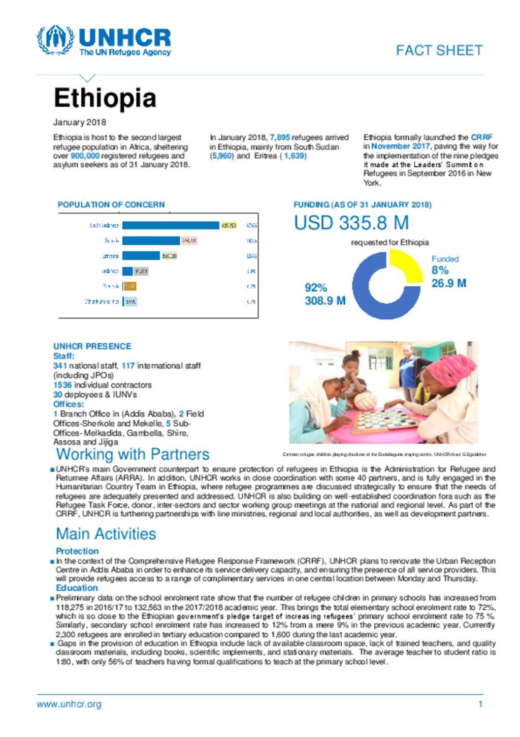 Document - UNHCR Ethiopia Fact Sheet January 2018