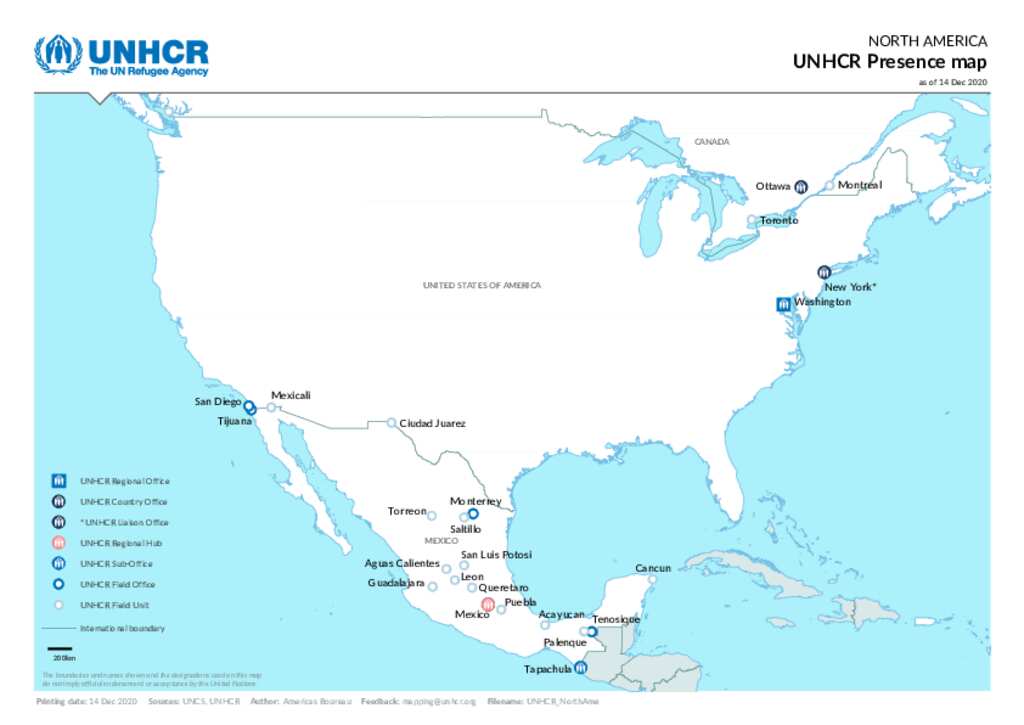 Document - UNHCR North America Presence Map Nov 2020