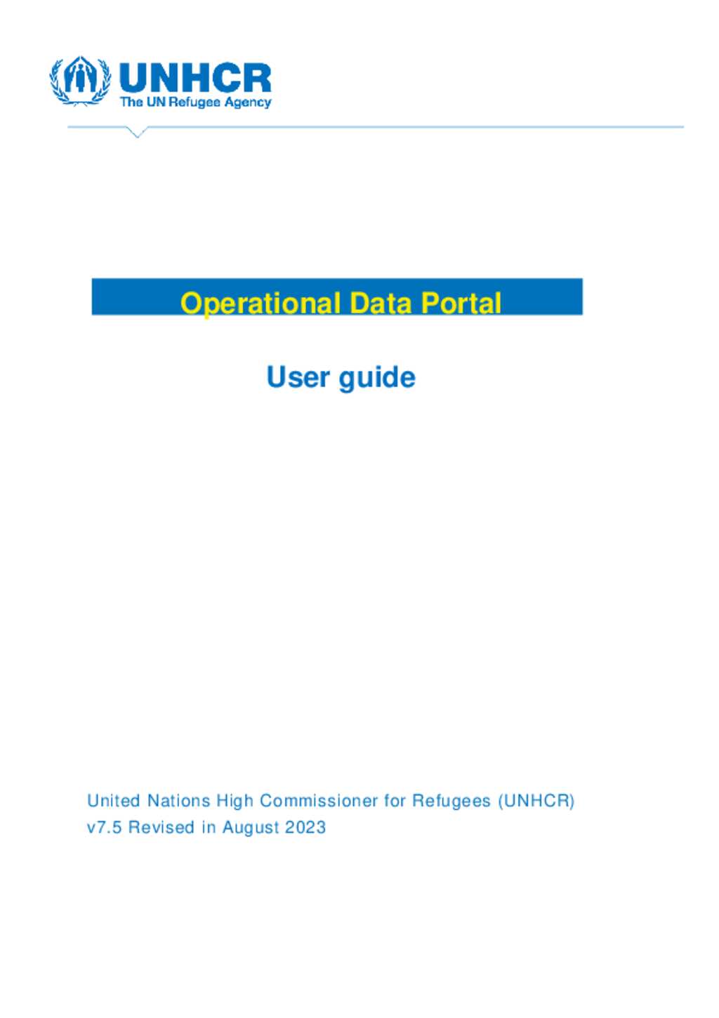 Document - Operational Data Portal - User Guide