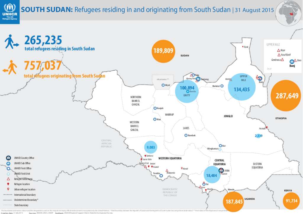 Document - UNHCR South Sudan - Refugees in and from South Sudan map ...