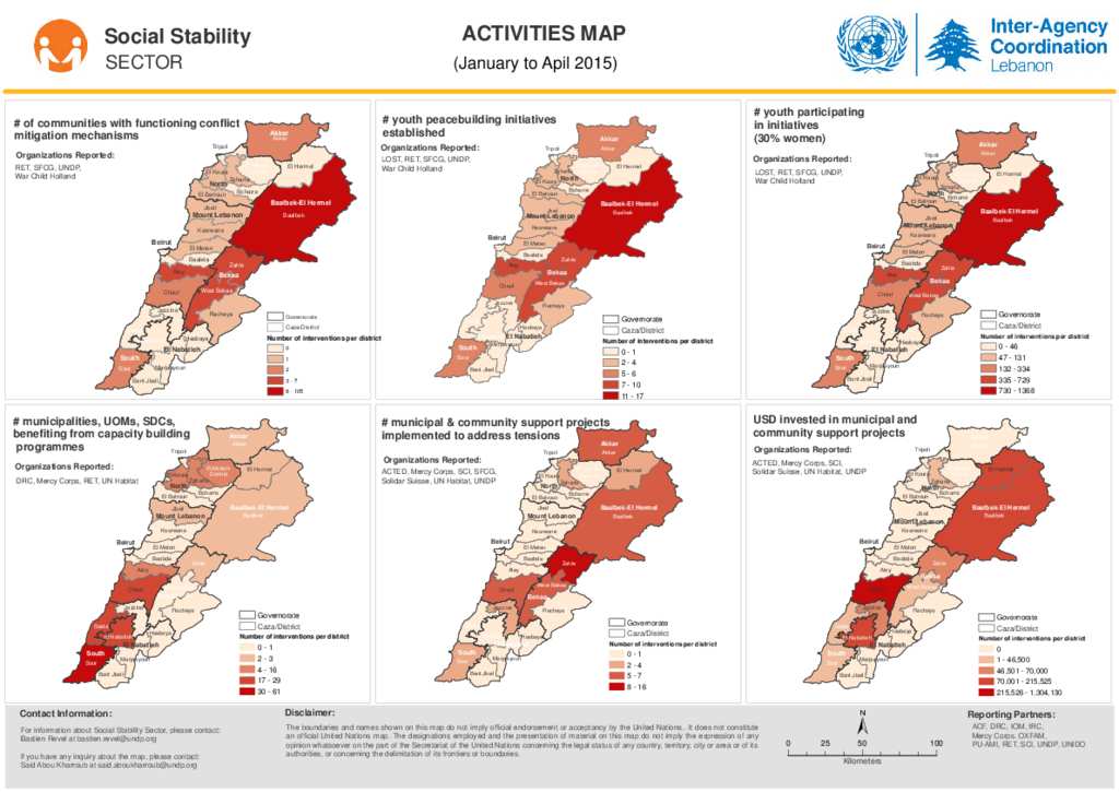 Document - Lebanon - Social Stability - 6frame 3W maps - April 2015