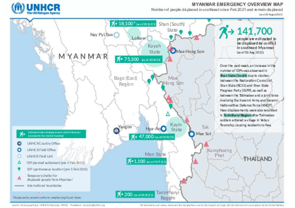 Document - Southeast Myanmar UNHCR displacement overview 30 August 2021