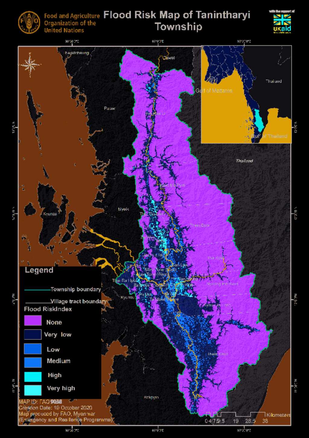Document - Myanmar FAO Flood Risk Map of Tanintharyi township, Tanintharyi Region