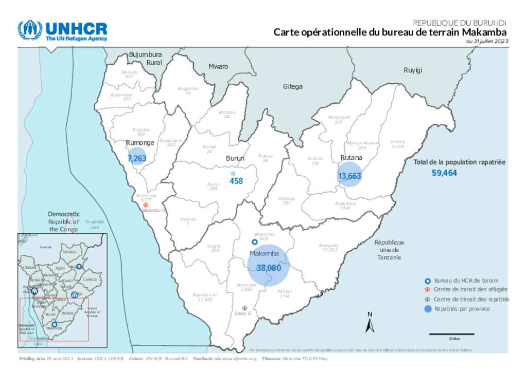 Document - Carte opérationnelle du bureau de terrain Makamba - 31 ...