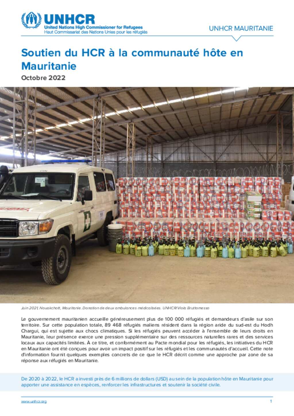 Document - Soutien du HCR aux communautés hôtes