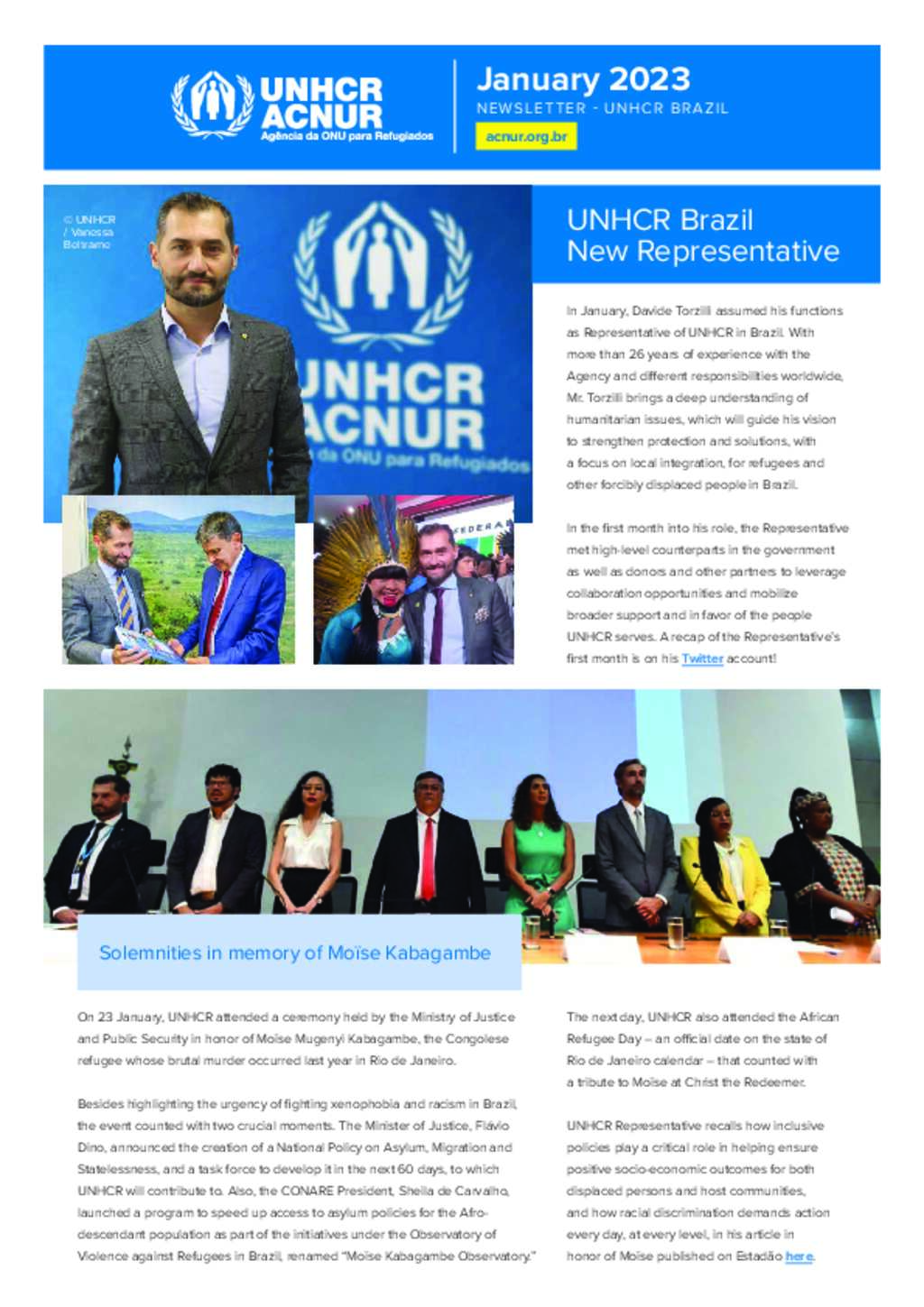 Document - UNHCR Brazil - January Newsletter Document - UNHCR Brazil - January Newsletter