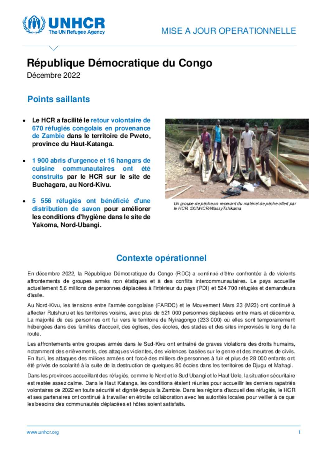 Document - République Démocratique du Congo - UNHCR - Mise à jour ...