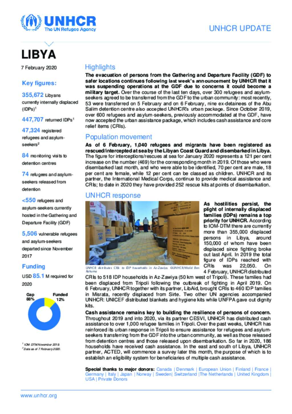 Document - UNHCR Libya Update 7 February 2020