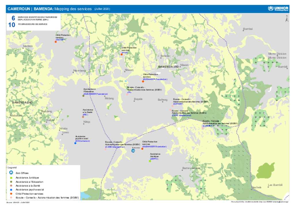 Document - Bamenda (North-West Region) - IDPs Services Map (June 2020)