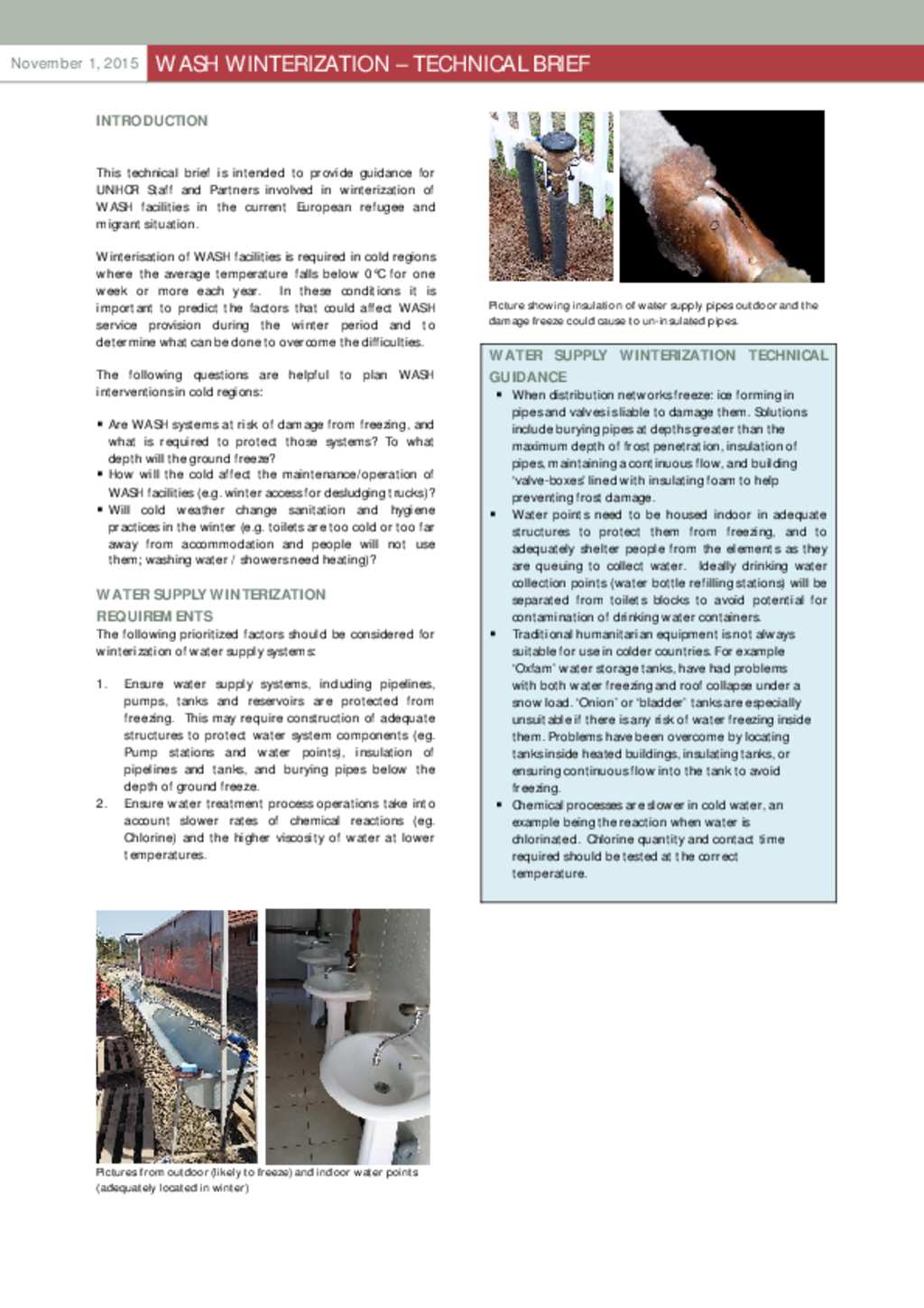 Document - WASH Winterization - Technical Brief