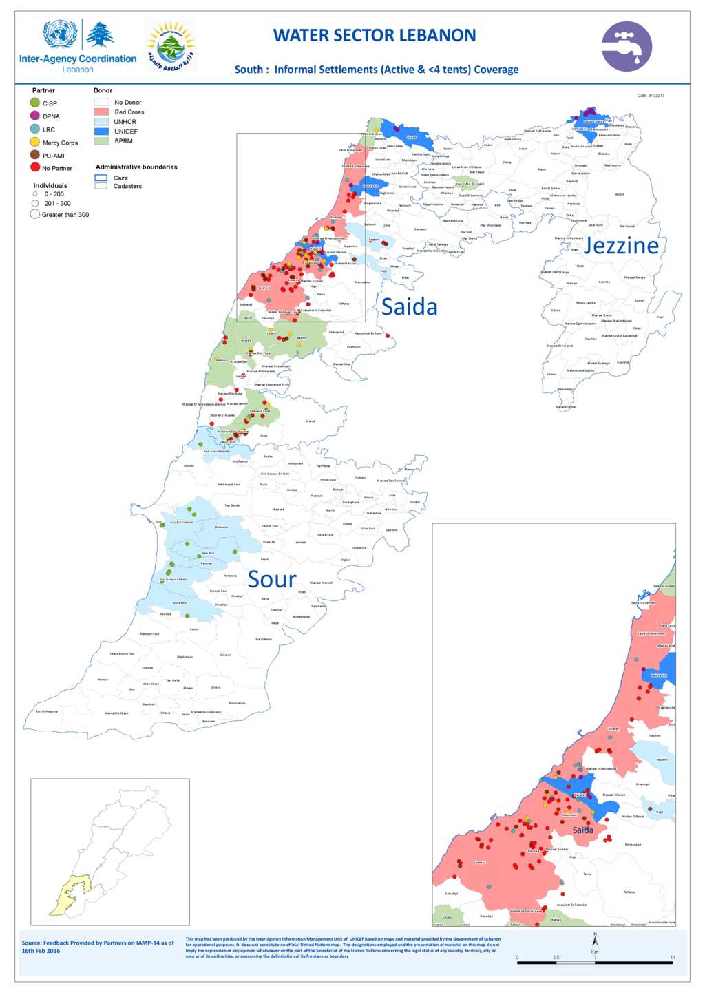 Document - South WATER Sector Lebanon Informal settlement Coverage Map