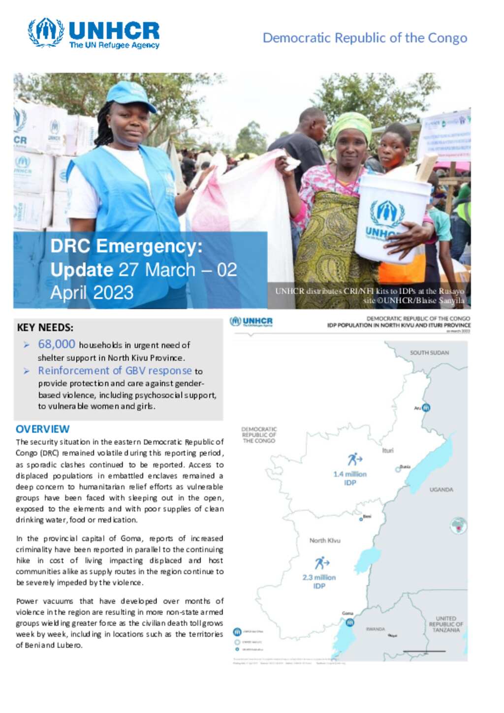 Document - DRC Emergency: Update 27 March – 02 April 2023