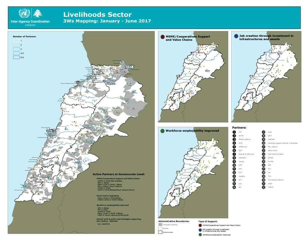 Document - Lebanon - Interagency - Livelihoods - 3Ws mapping (January ...