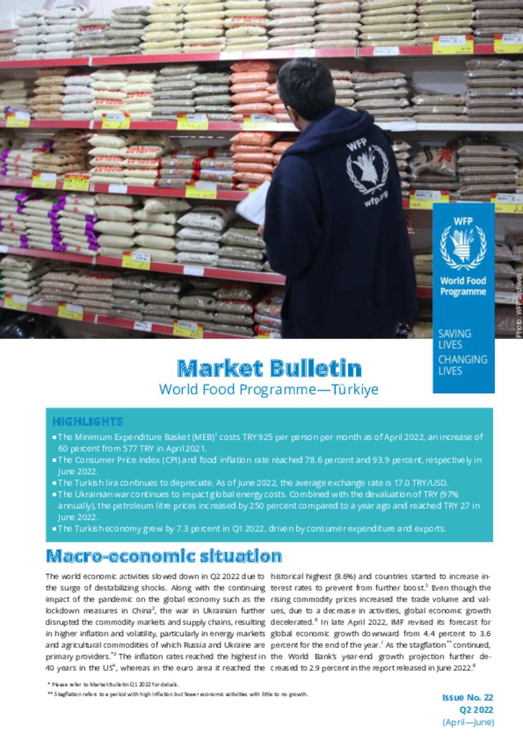 Document - Türkiye: WFP - Market Bulletin - Quarter 2/2022