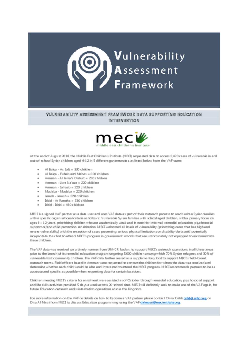 Document - Feature: MECI use VAF data for beneficiary identification