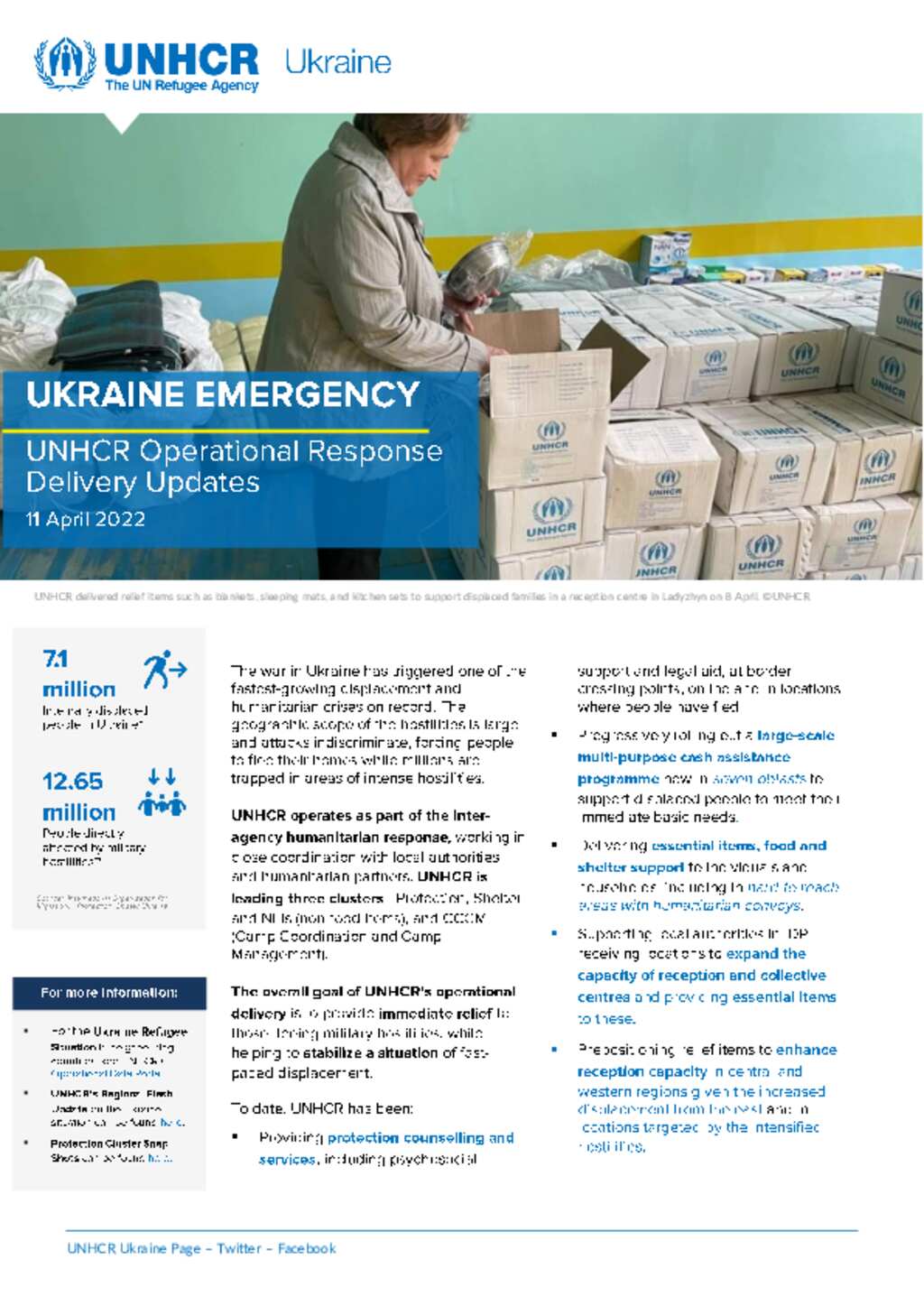 Document Ukraine Emergency Unhcr Operational Response Delivery