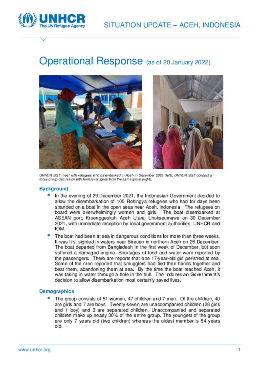 Document - Indonesia Situation Update, Aceh - 20 January 2022