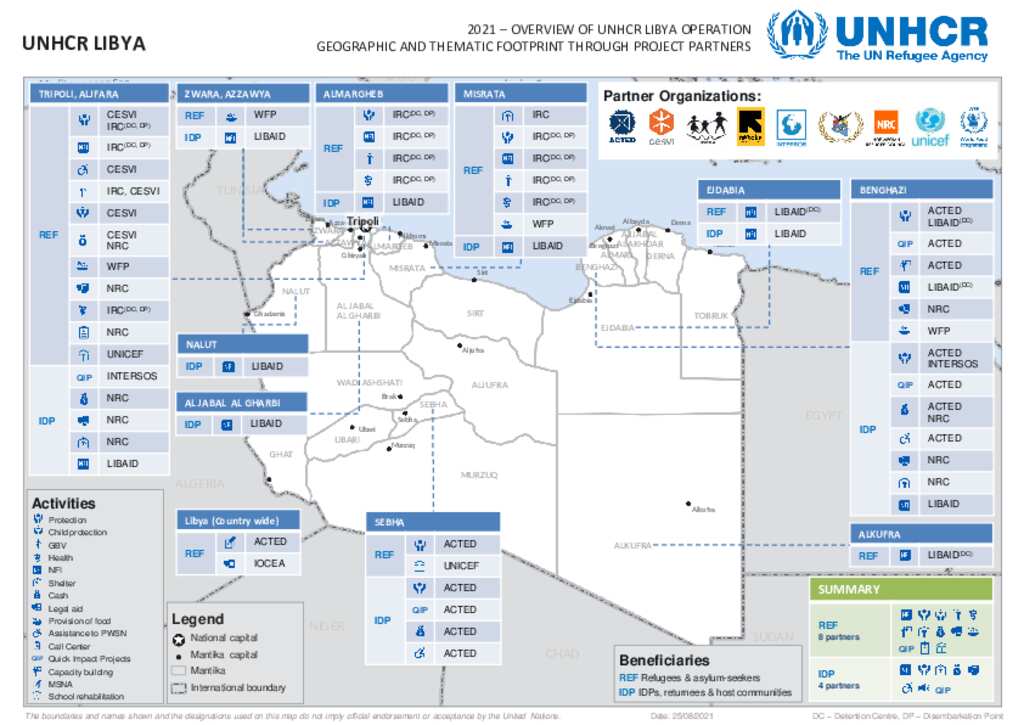 Document - UNHCR Libya Operation Footprint - 2021