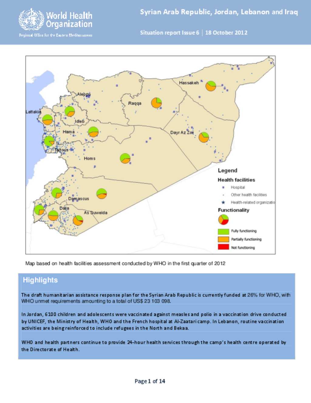 Document - WHO Regional Situation Report # 6