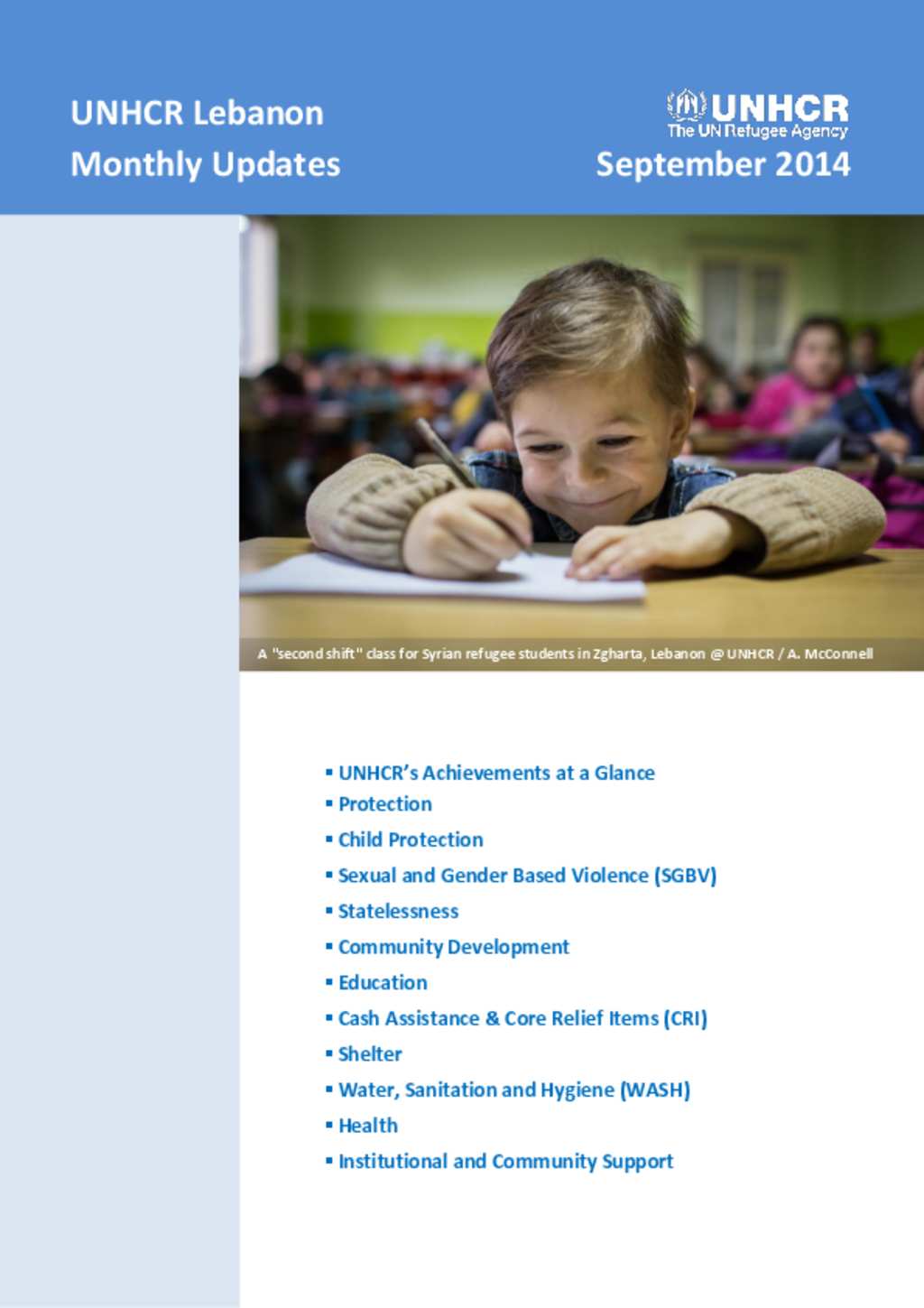 Document - UNHCR - Lebanon - UNHCR Compiled Monthly Update - September 2014