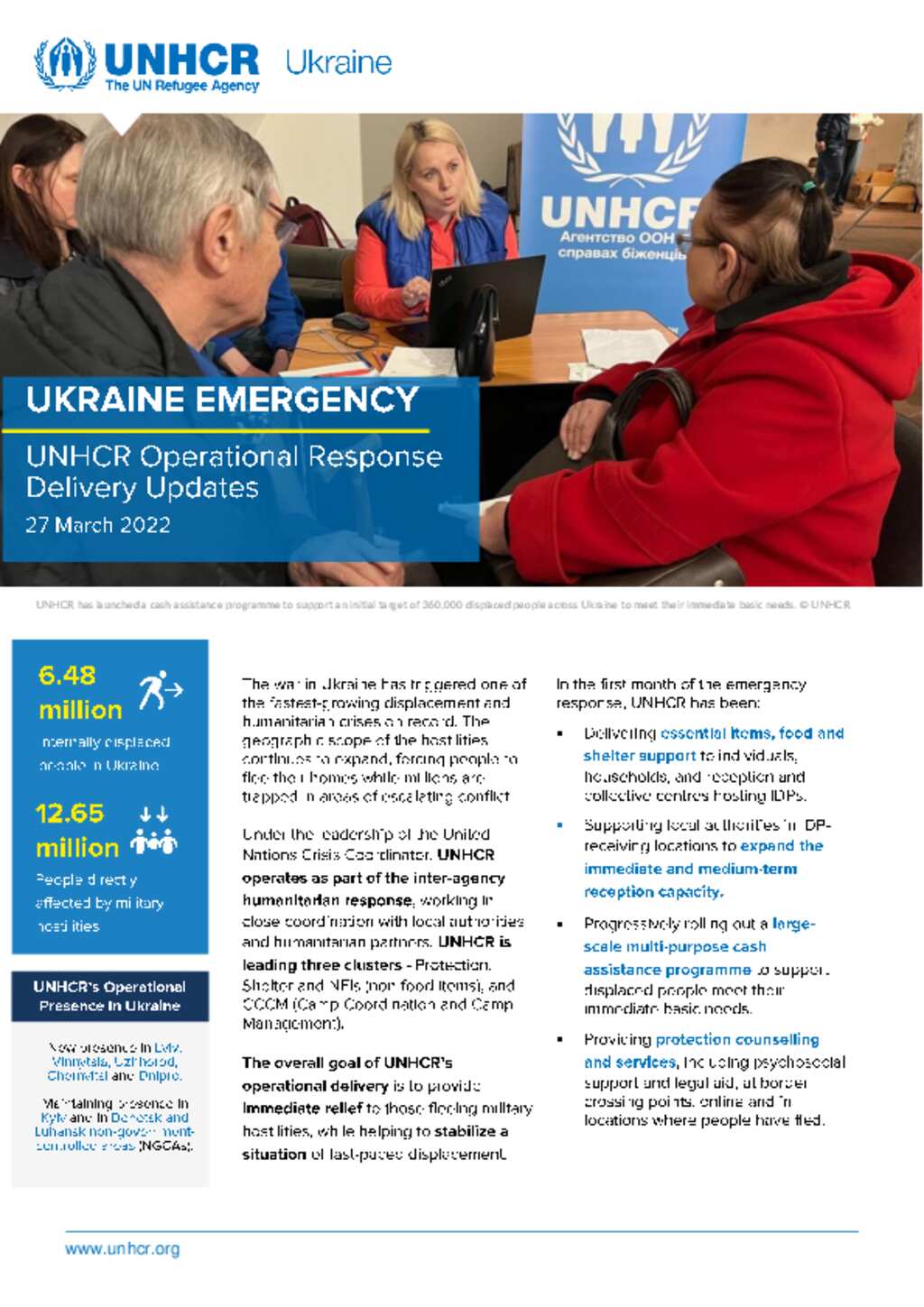Document - Ukraine Emergency - UNHCR Operational Response Delivery ...