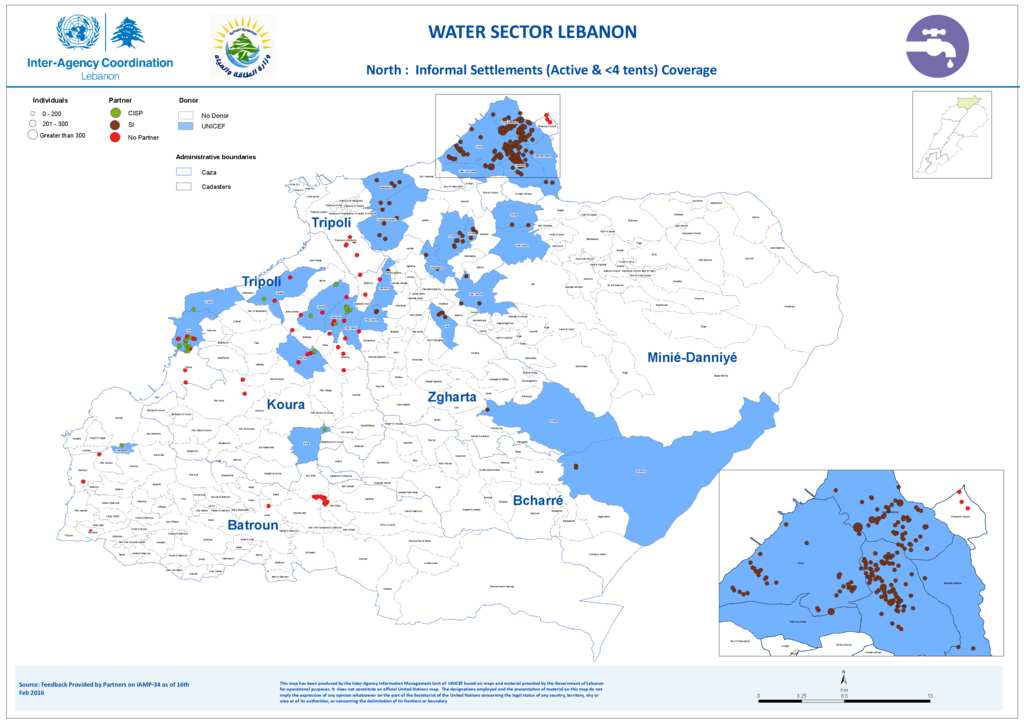 Document - North Water Sector Lebanon Informal settlement Coverage Map