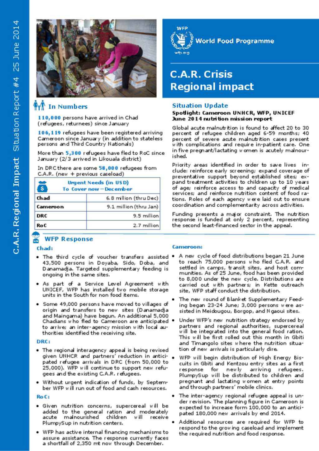 Document - WFP - CAR Regional Impact - Situation Report #4