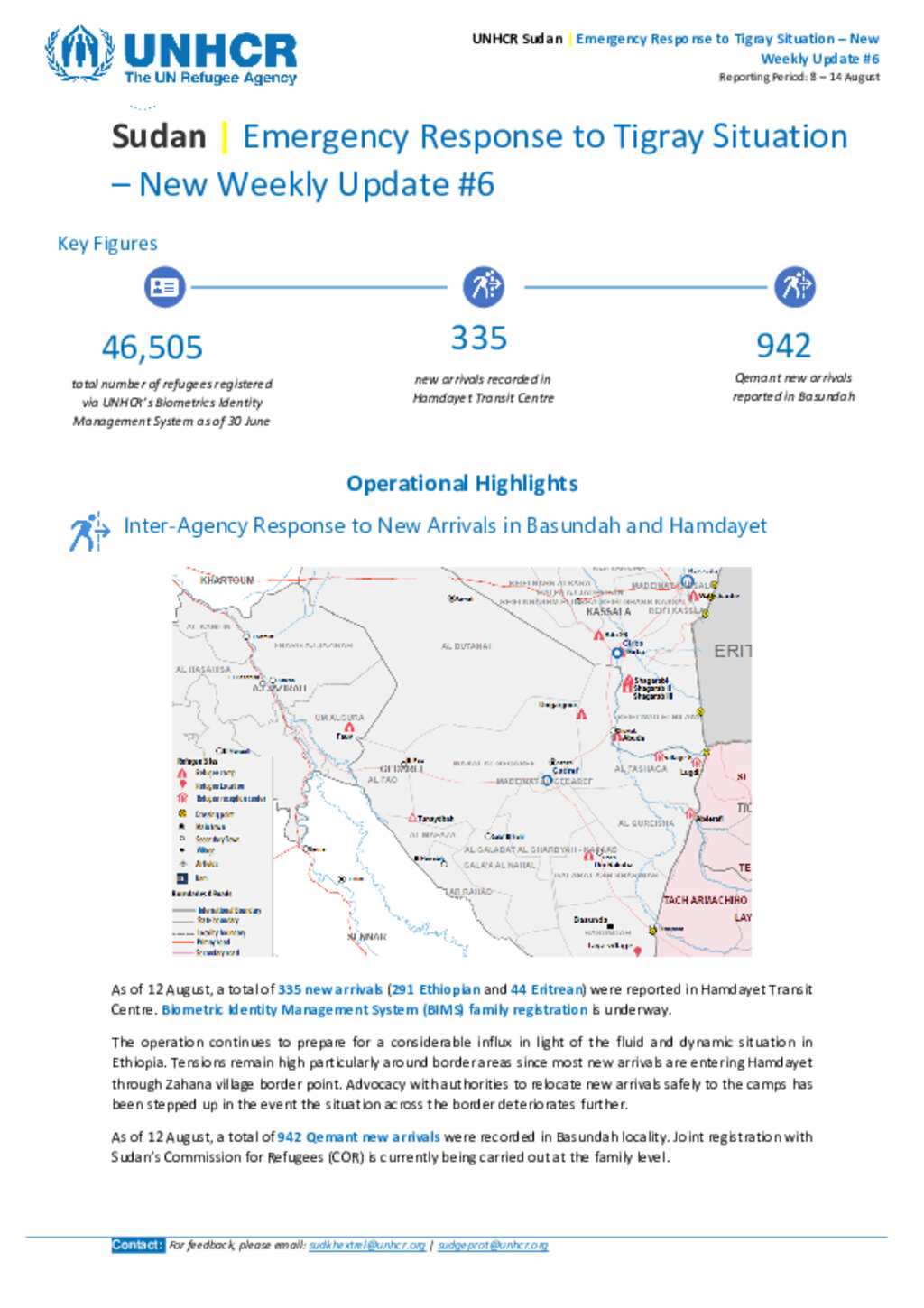 Document - UNHCR Sudan Emergency Response to Tigray Situation Weekly ...