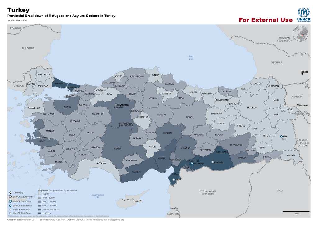 Document - UNHCR Turkey: Provincial Breakdown All Refugees and Asylum ...